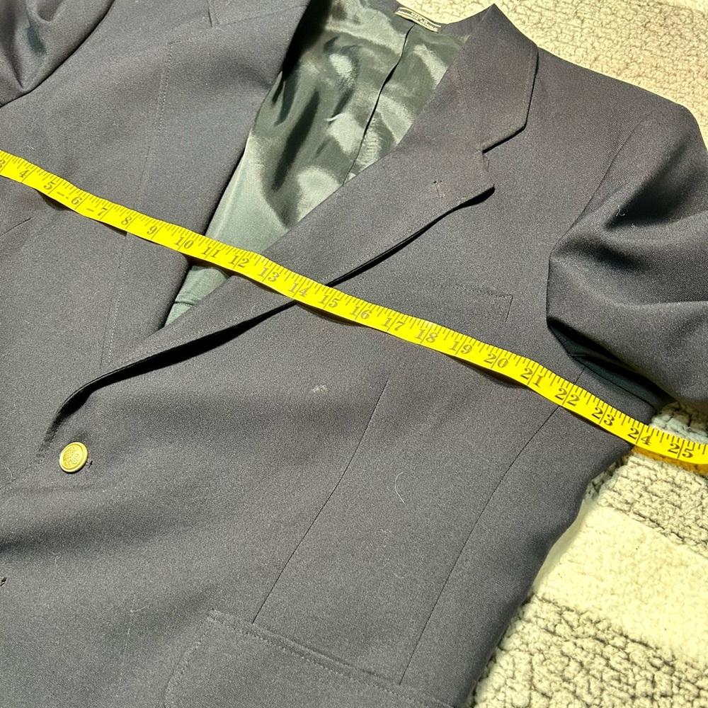 David Taylor Navy Blue Gold Button Blazer Jacket - Gem